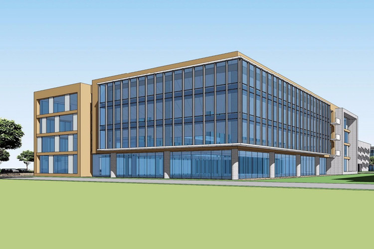 Steel Building With Aluminum Frame Glass Curtain Wall Exterior For ...